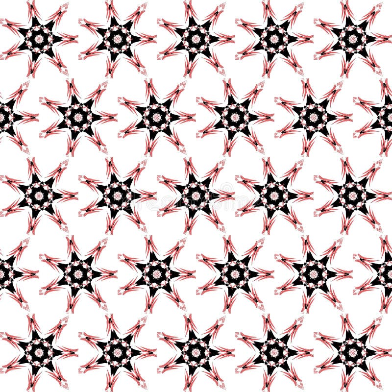 Starburst Pattern Featuring Black and Red Symmetrical Designs on a ...