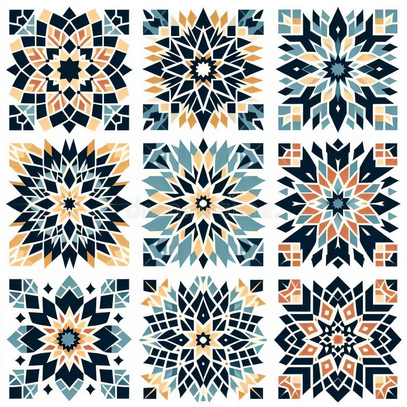Starburst Patterns Based on Hexagrams Arranged Symmetrically Wit Stock ...