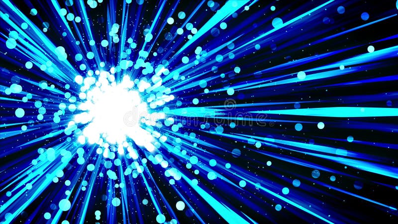 Starburst Rays in Space. Cartoon Beam Loop Animation. Future Technology ...