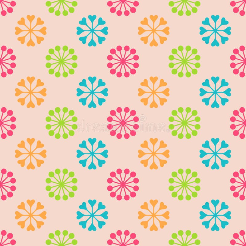 Rainbow Colors Seamless Geometric Repeat Pattern on Cream Background ...
