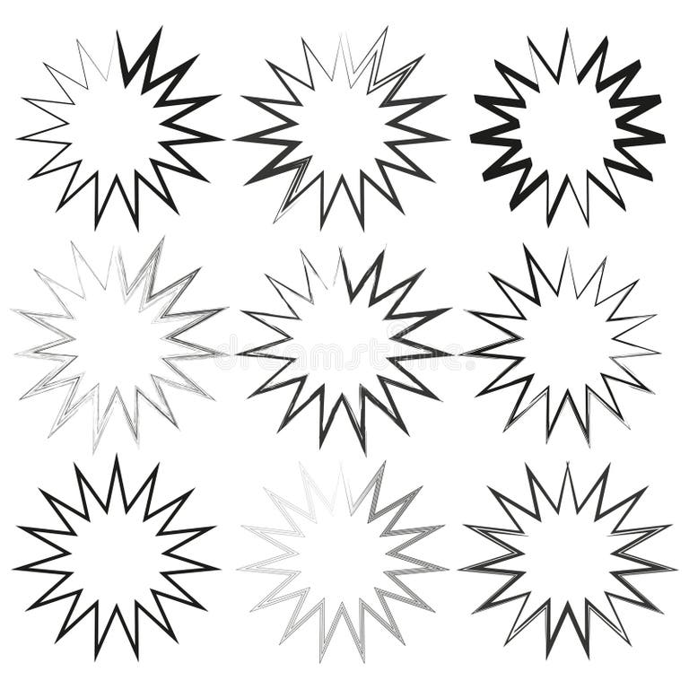 Starburst Shape Icon. Spiked Vector Star. Bold Abstract Element. Black ...