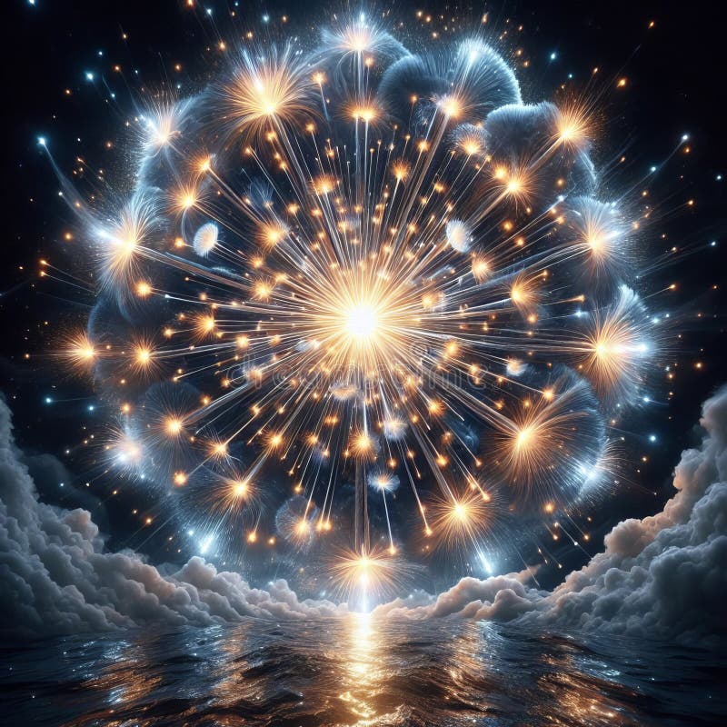 23 86. Starburst Shells_ Large, Spherical Fireworks Th Stock ...