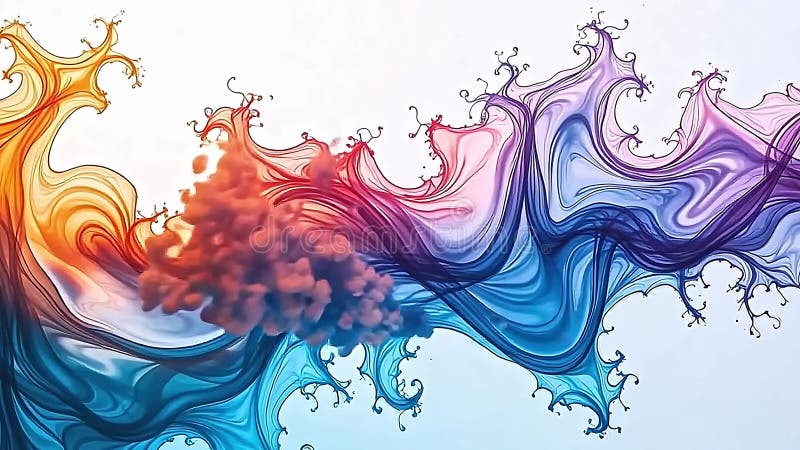 Starburst Soft Wave Pattern Dissolves into Swirling Ink Generative AI ...