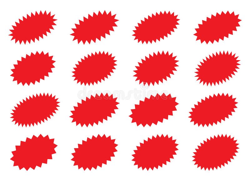 Starburst Speech Bubble Set Oval Shape. Sunburst Promotion Tag. a Set ...