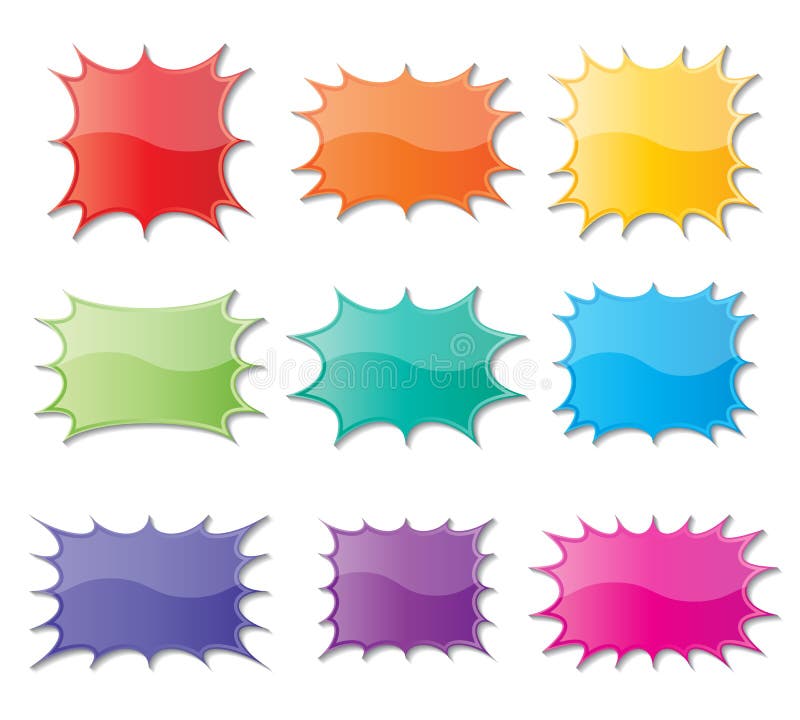 Starburst speech bubbles stock vector. Illustration of concept - 41527480