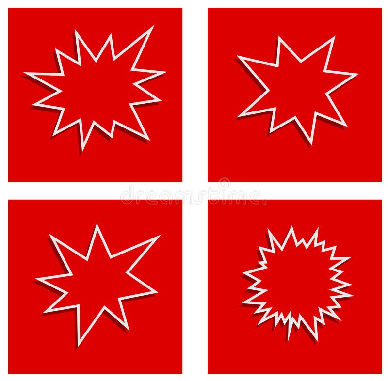 Splash Star Icon Set in Flat Style. Set of Explosion Background for a ...