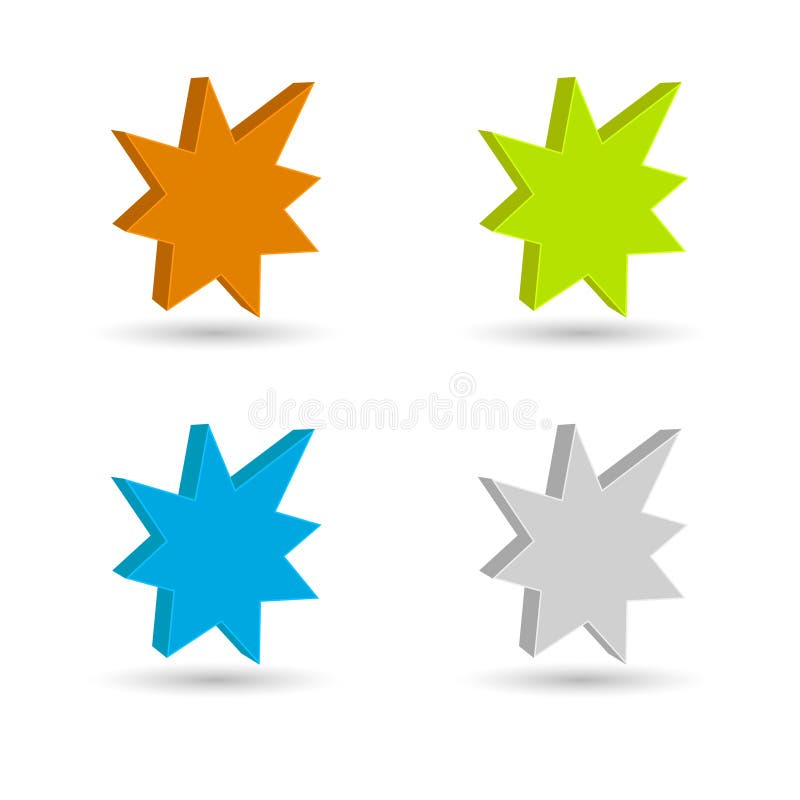 Starburst - Splash Star Icon 3d Stock Vector - Illustration of cloud ...