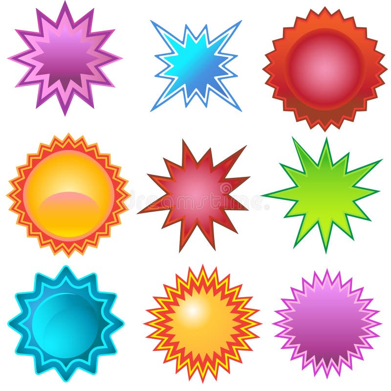 Starburst Stickers: Bursters Stock Vector - Illustration of label ...