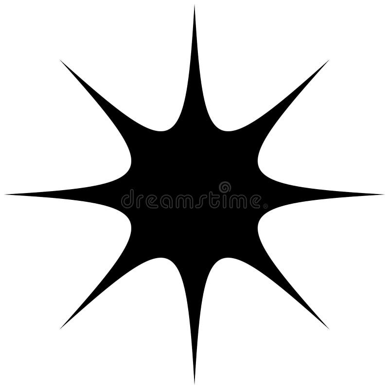 Starburst, Sunburst or Gleam, Glitter Shape, Element Silhouette Stock ...