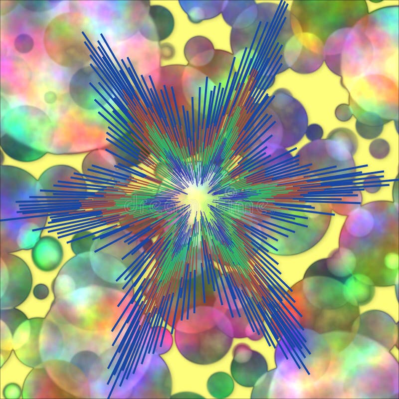 Starburst in a Yellow Galaxy with Crazy-colorful Planets Stock ...