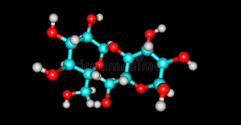 Starch Molecular Structure Isolated on Black Stock Illustration ...