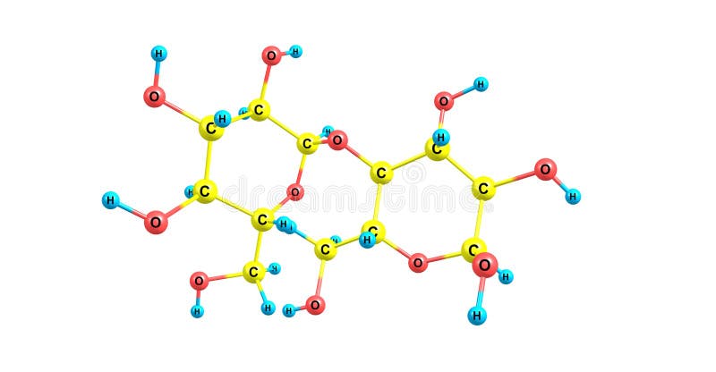 Starch Molecular Structure Isolated on White Stock Illustration ...