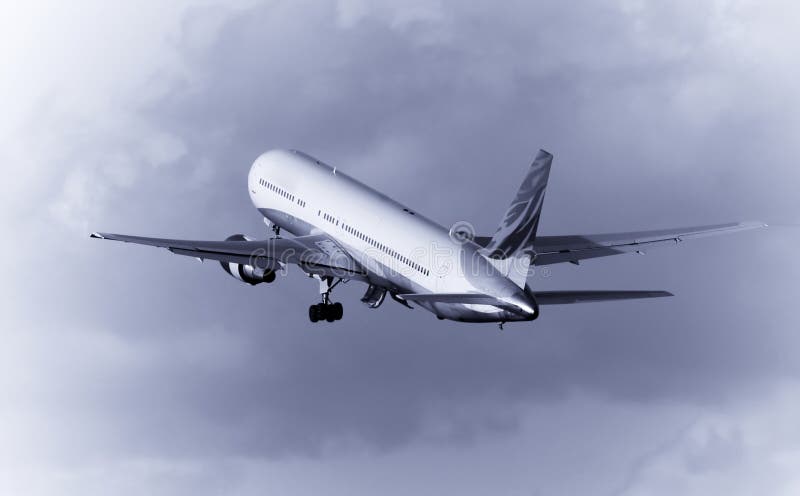 Samolot podczas startu obraz stock. Obraz złożonej z wakacje - 1665413