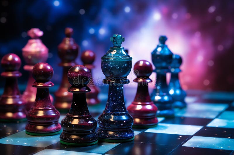 Stardust Chess Set Fantasy Sky Night Gazing Stock Illustration ...