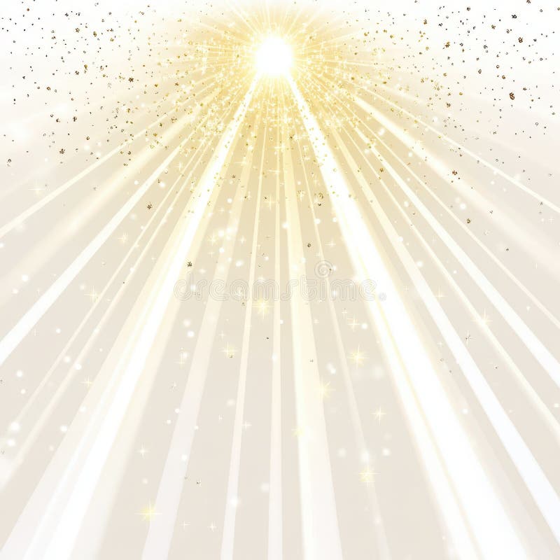 Stardust Light Effect with Sun and Rays on a White Background, Vector ...