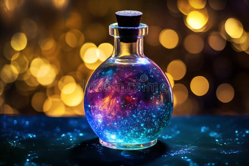 Stardust Potion Fantasy Sky Night Gazing Stock Illustration ...