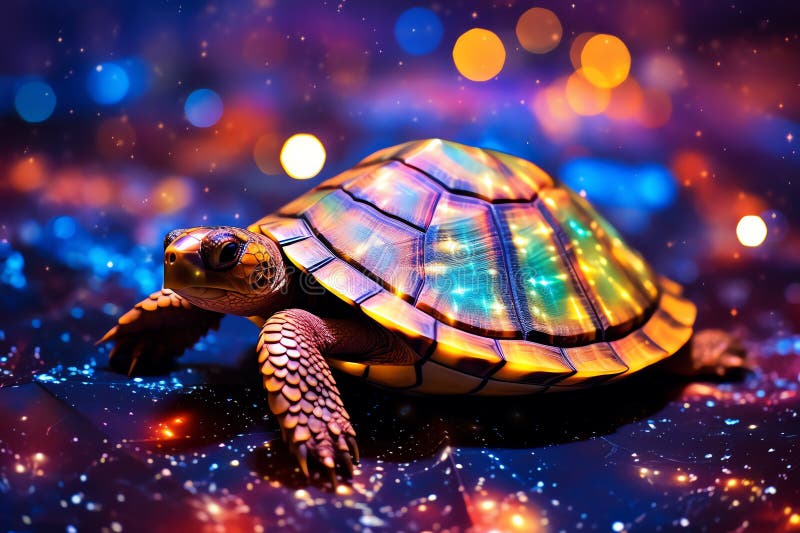 Stardust Turtle Shell Fantasy Sky Night Gazing Stock Illustration ...