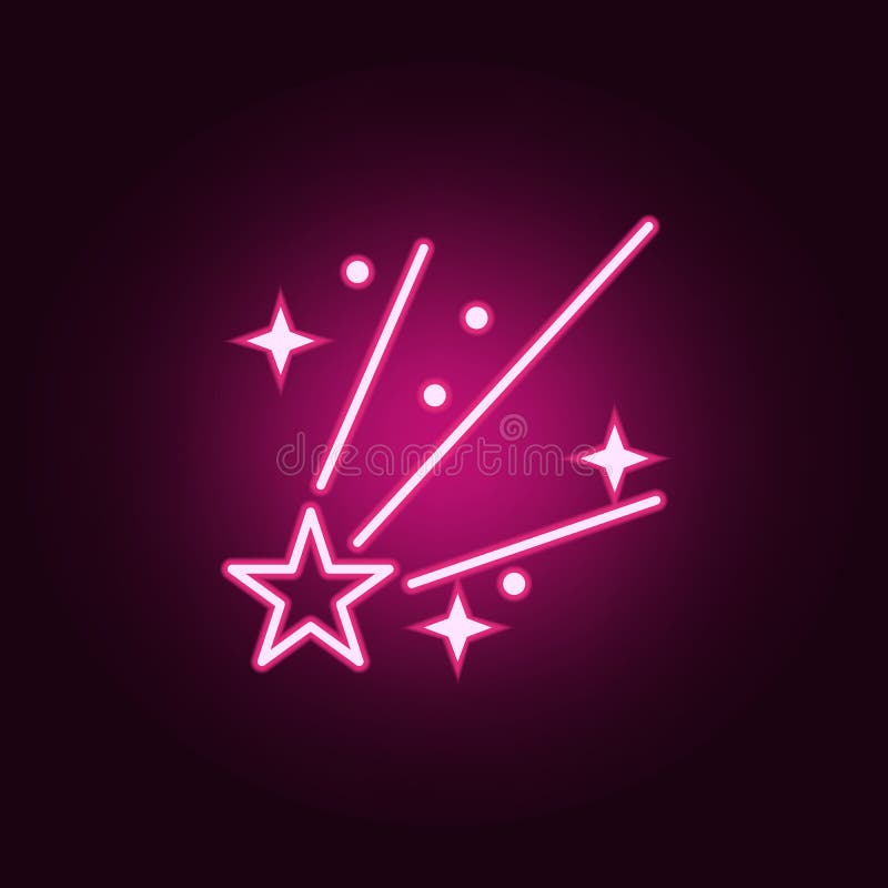 Starfall Neon Icon. Elements of Web Set Stock Illustration ...