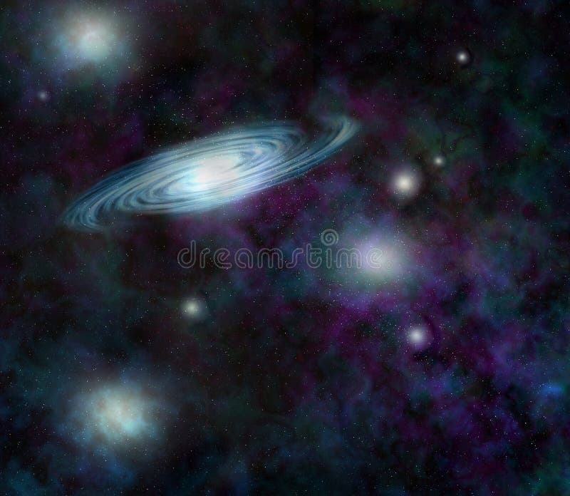 Starfield with Galaxy Background Stock Illustration - Illustration of ...