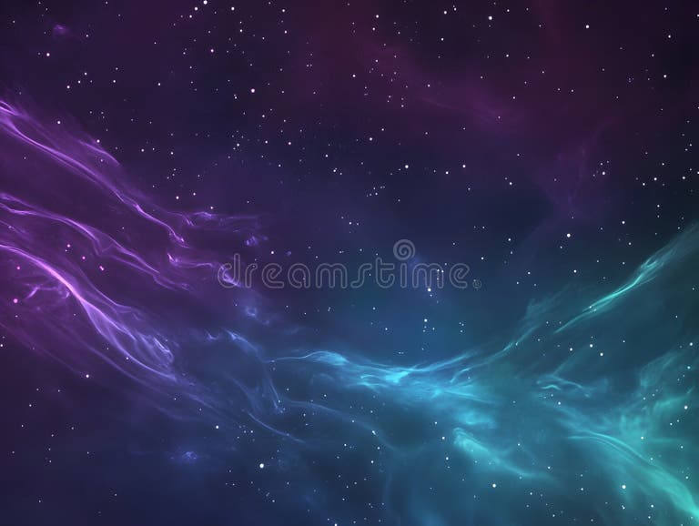 Starfield with Glowing Dust Clouds and Wave Patterns, Smooth Gradients ...
