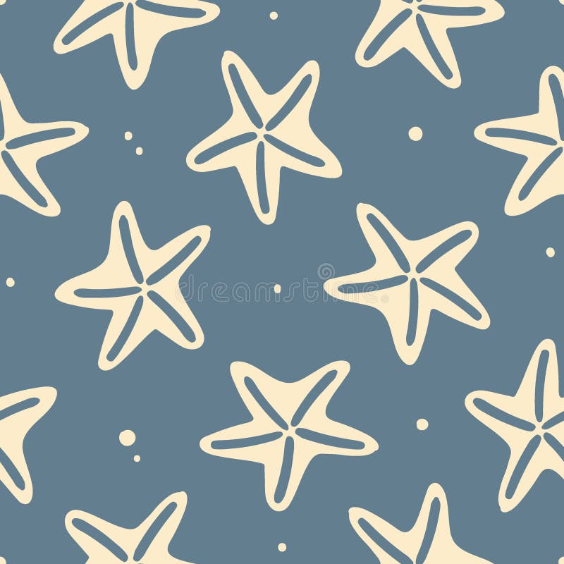 Starfish Background Summer Seamless Pattern Sea Stock Vector ...