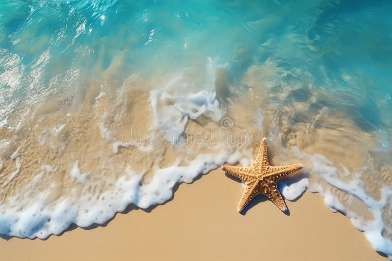 Starfish Beach, AI Generated Stock Illustration - Illustration of light ...