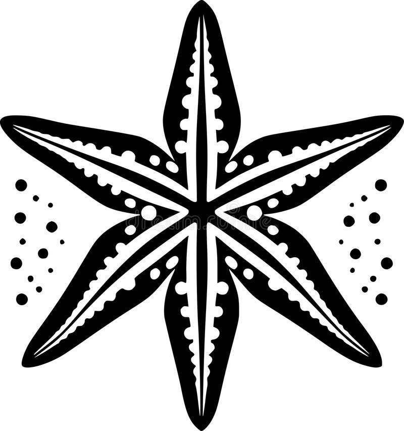Starfish - Black and White Isolated Icon - Vector Illustration Stock ...