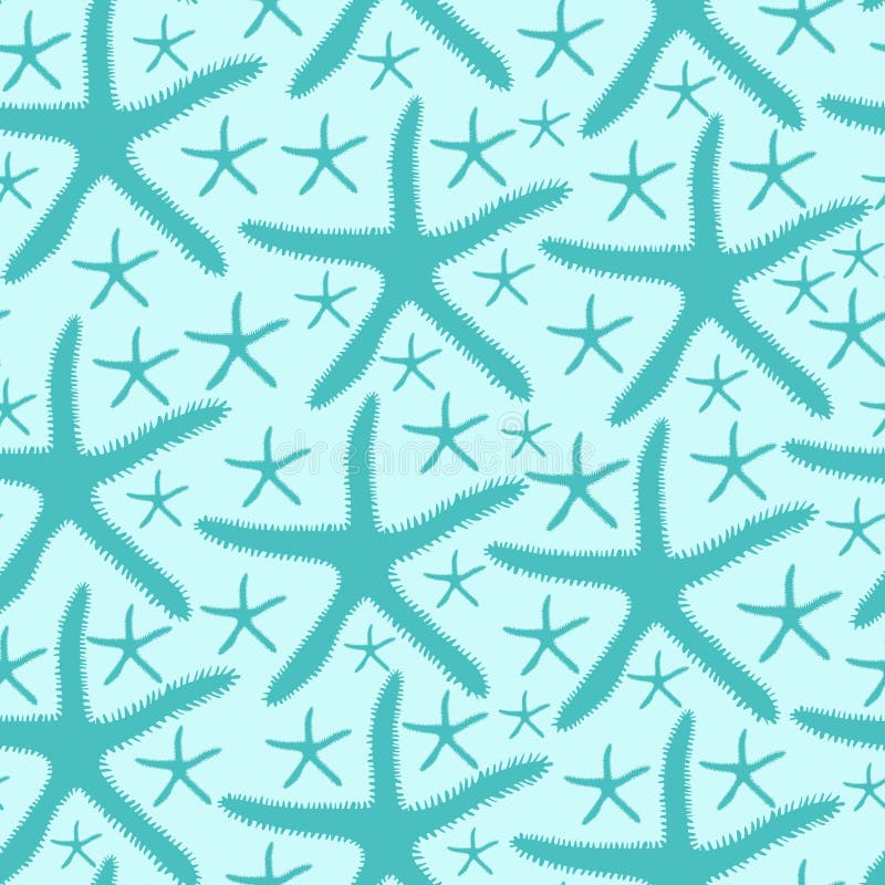 Starfish Blue Texture Seamless Pattern Background Stock Vector ...