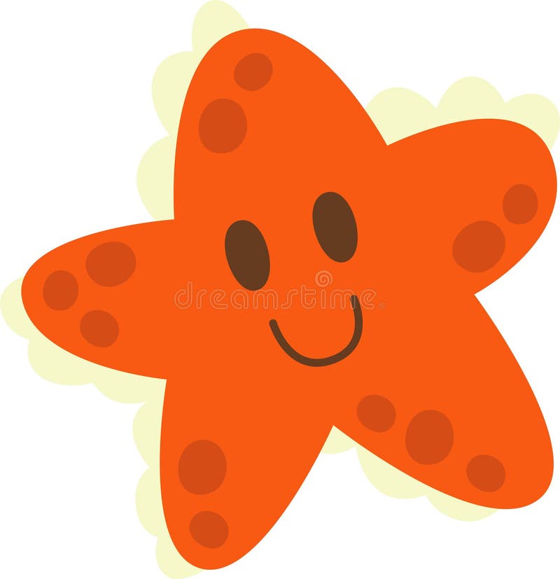 Starfish Character Hand Drawn Stock Illustration - Illustration of ...
