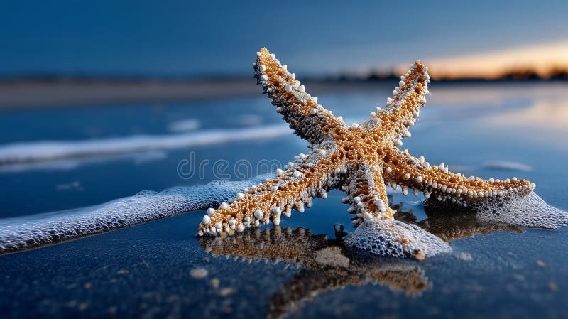Starfish (class Asteroidea) with Textured, Bumpy Surface Rests on Wet ...