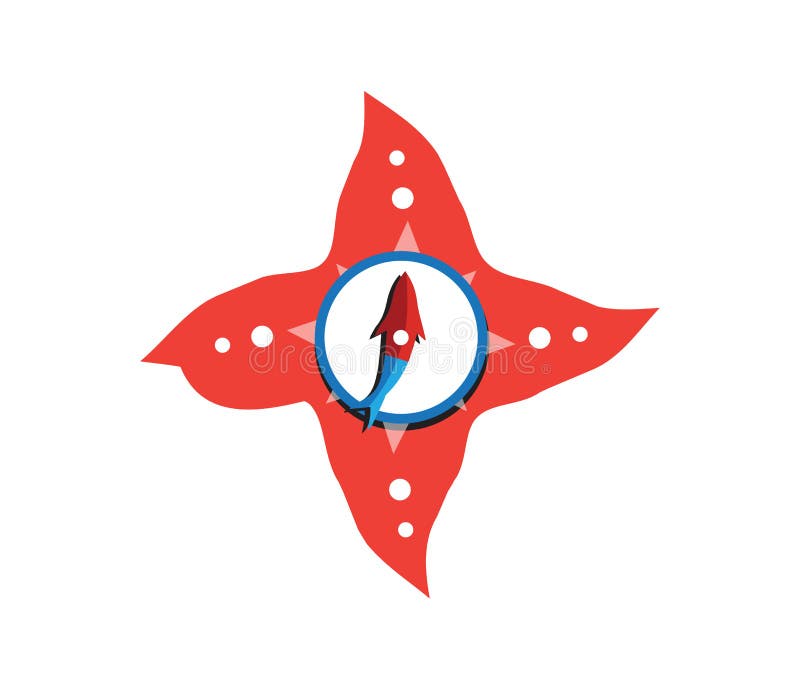 Starfish with Compass Concept Design Stock Illustration - Illustration ...