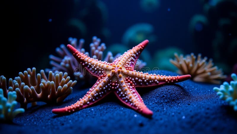 Starfish in the deep sea stock illustration. Illustration of starfish ...