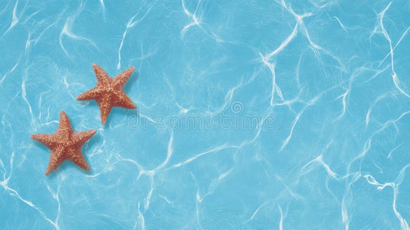 Starfish Duo in Clear Ocean Water. Neural Network AI Generated Stock Photo - Image of light ...