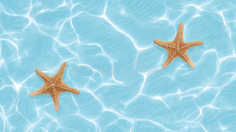 Starfish Duo in Clear Ocean Water. Neural Network AI Generated Stock Photo - Image of light ...