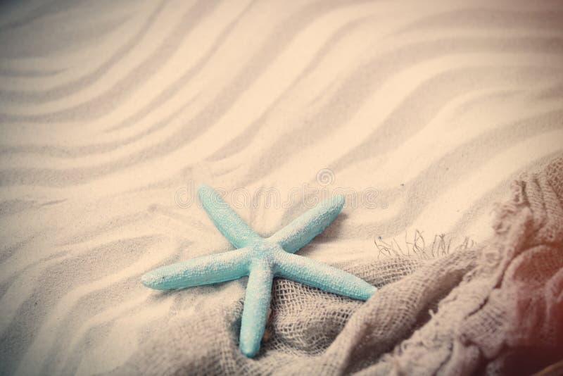 Starfish and Fishnet on the Sand Stock Image - Image of seaside, travel ...