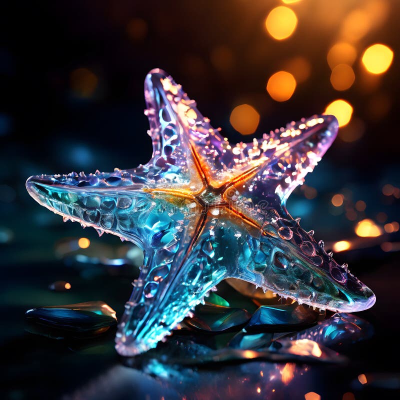 Starfish with Broken Glass Effect Stock Illustration - Illustration of ...