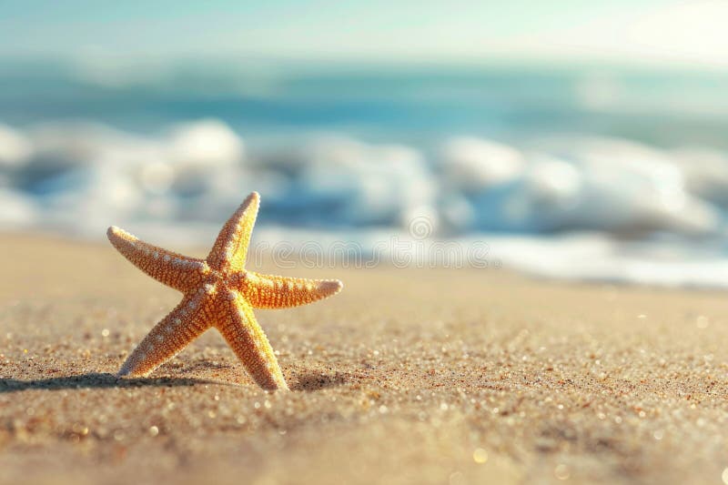 A Starfish Lying on a Sandy Beach, Perfect for Beach-themed Designs ...