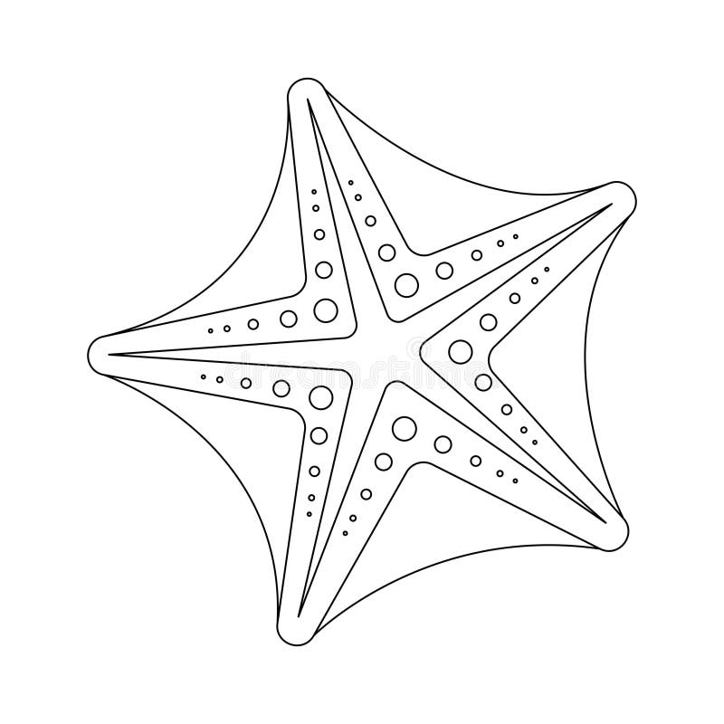Starfish Outline Icon Illustration on White Background Stock Vector ...