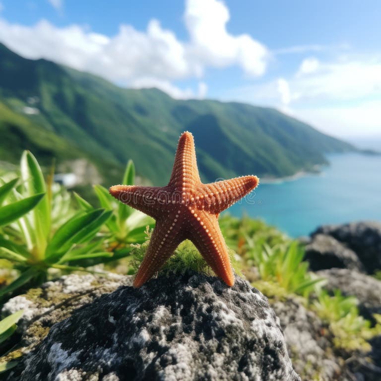 A starfish on a rock stock illustration. Illustration of invertebrate ...