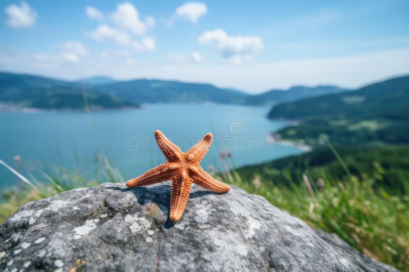 A starfish on a rock stock illustration. Illustration of starfish ...