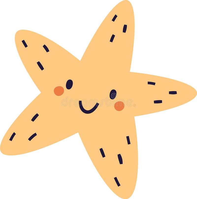 Starfish Sea Character stock illustration. Illustration of underwater ...