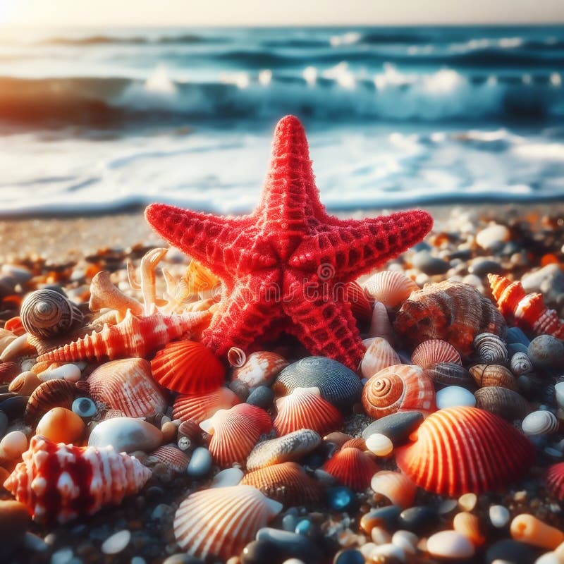 Starfish in the Sea in Colorful Background Stock Illustration ...