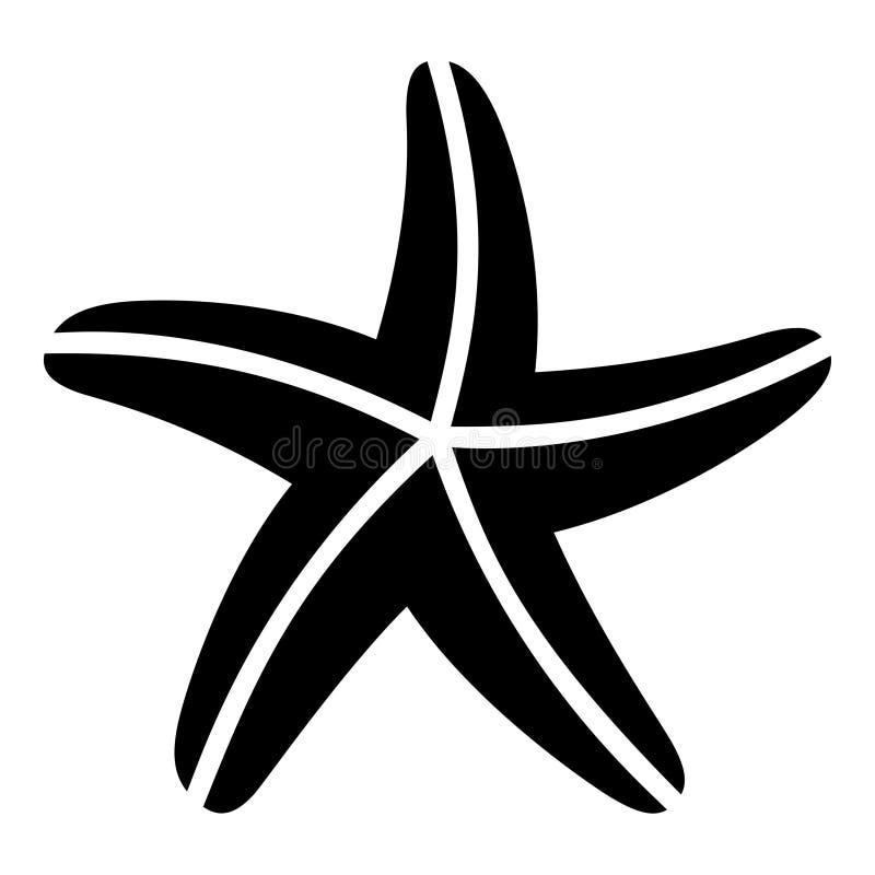 Starfish Sea Star Icon Black Color Vector Illustration Image Flat Style ...