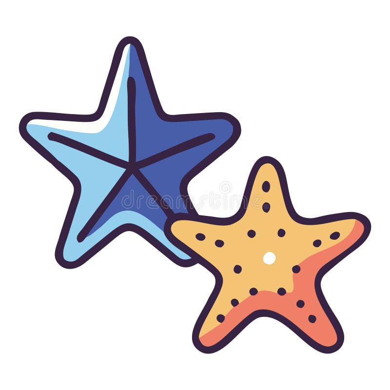 Starfish and Seashells on Beach Stock Vector - Illustration of vector ...