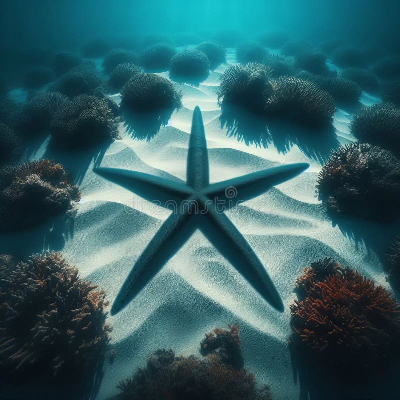 Starfish Shadow the Five Pointed Shape of a Starfish on the Ocea Stock ...