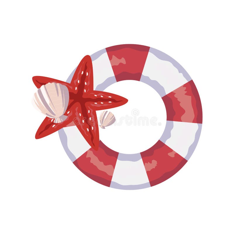 Starfish Shell with Float Lifeguard Stock Illustration - Illustration ...
