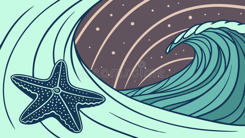 Starfish in a Swirling Ocean Vortex, Vector Design Generative AI Stock ...