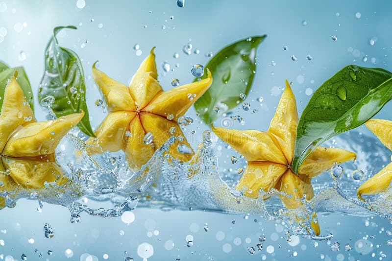 Starfruit Splash stock illustration. Illustration of ripe - 335108112