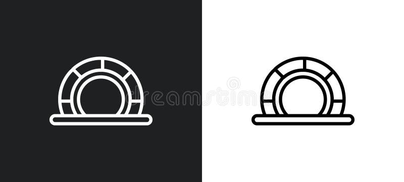 Stargate Outline Icon in White and Black Colors. Stargate Flat Vector ...