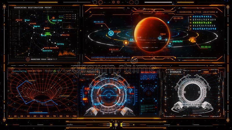 Stargate Portal HUD FUI Interface - Loop - Overlay Graphic Element ...